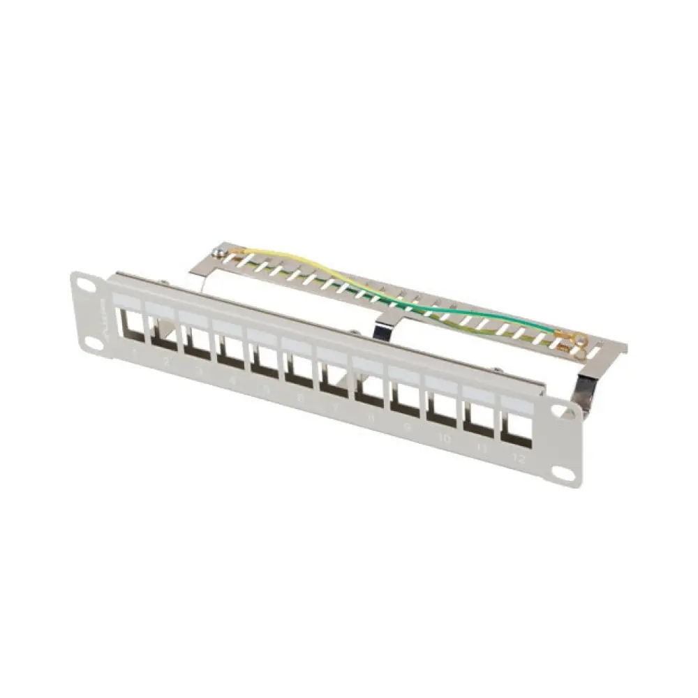 Lanberg patch panel blank 12 port 1U 10" ftp for keystone modules grey v2