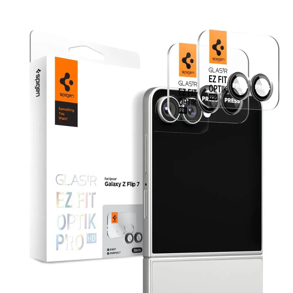 Spigen Optik Pro HD Glas.TR EZ Fit 2 пакета протектор за камера за Samsung